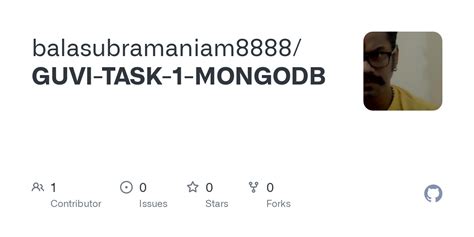 Github Balasubramaniam Guvi Task Mongodb