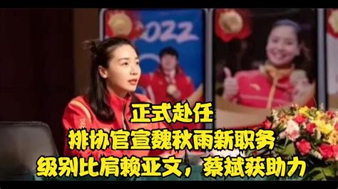 正式赴任，排协官宣魏秋雨新职务，级别比肩赖亚文，蔡斌获助力 Youtube