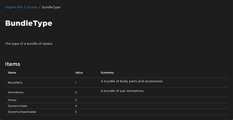 missing bundletype enum page documentation issues developer forum roblox