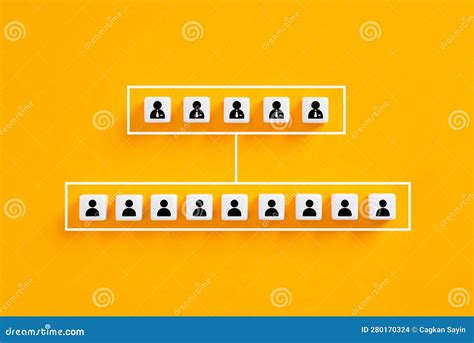 Company Hierarchical Organizational Chart Company Structure With Top Management And Employees