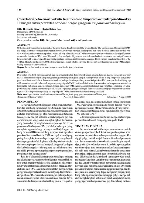 Pdf Correlation Between Orthodontic Treatment And Temporomandibular