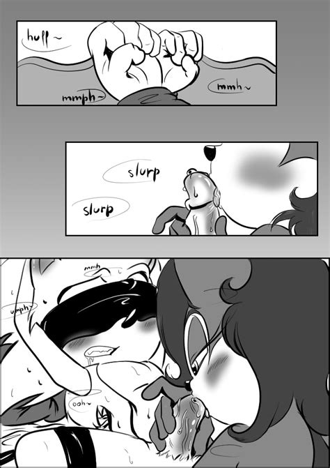 Rule 34 Anthro Blindfold Blush Bound Wrists Comic Comic Page Dawnelle English Text Female