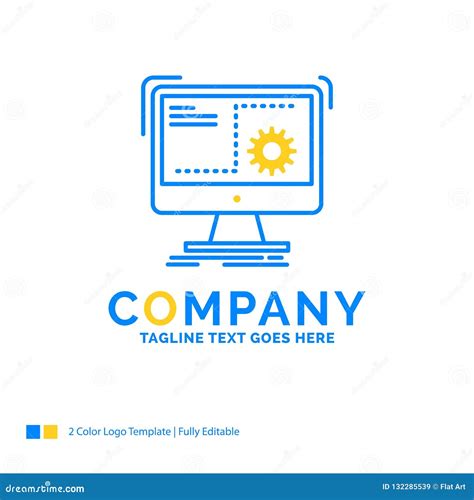 Command Computer Function Process Progress Blue Yellow Busin Stock Vector Illustration Of