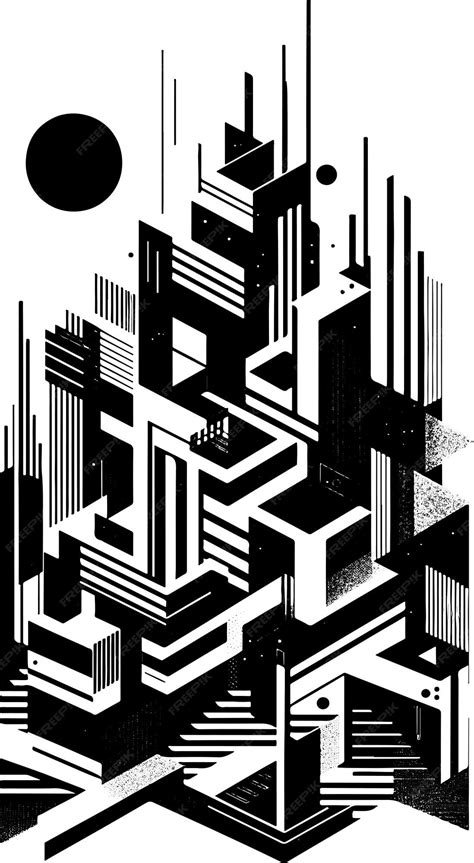 Premium Vector Black And White Abstract Geometric Composition