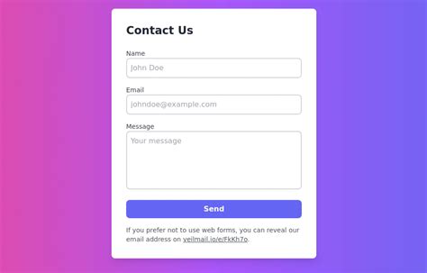 Contact Us Form Tailwind Css Example