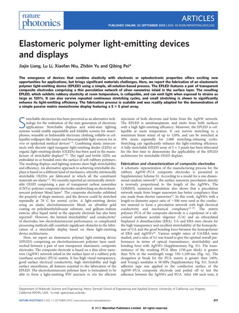 PDF Elastomeric Polymer Light Emitting Devices And Displays