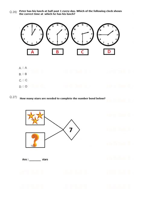 20 Printable Class 1 Maths Olympiad Sample Papers Olympiad Tester