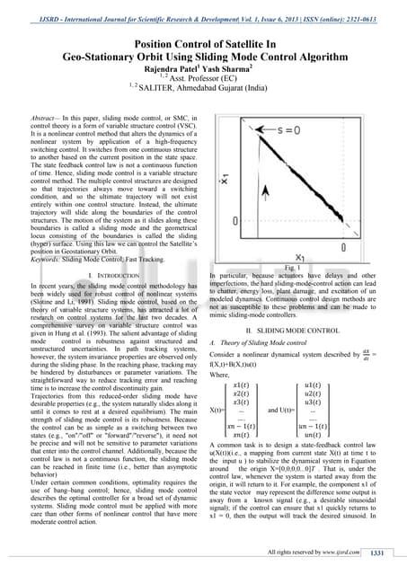 Position Control Of Satellite In Geo Stationary Orbit Using Sliding