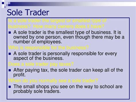 Ppt Sole Trader Powerpoint Presentation Free Download Id 4223890