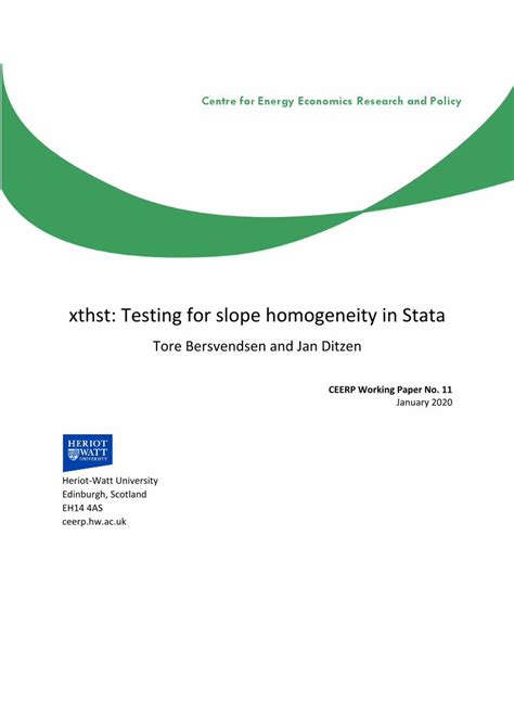 Pdf Xthst Testing For Slope Homogeneity In Stata Dokumen Tips