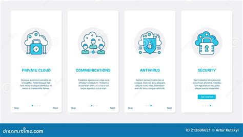 Internet Privacy Mobile App UI Kit Vector Illustration CartoonDealer Com 201816700