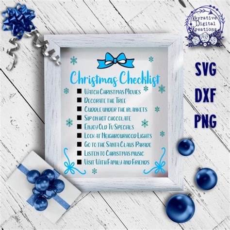 Christmas Check List SVG Instant Download Etsy