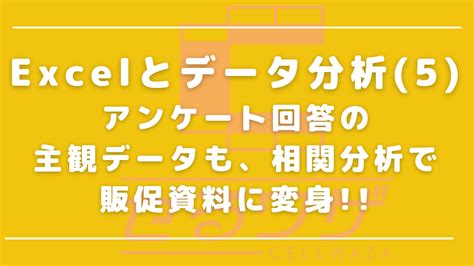 Excelとデータ分析 5 アンケート回答の主観データも、相関分析で販促資料に変身 Excelの時短ツール開発なら『せるワザ』にお任せ！