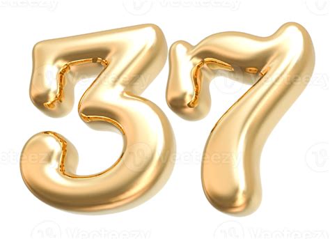 Gold 3d Number 37 36309063 PNG
