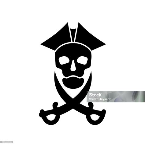 얼굴 전체에 인간의 두개골과 사브를 교차 해적 기호와 디자인 기호 흰색 배경에 플랫 스타일로 격리 된 그림 인간에게 위험의