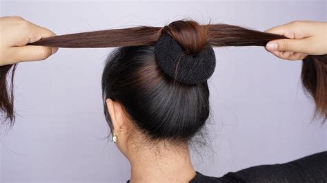 Easy Bun Tutorial Medium Hair With Donut Unique Hairstyle For Wedding