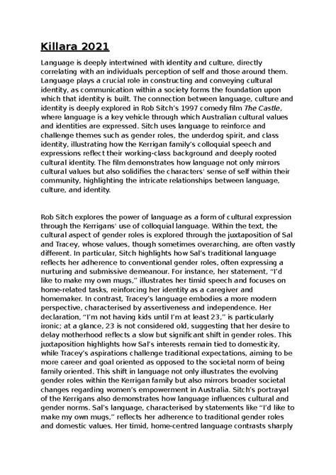 Killara 2021 Practice Killara 2021 Language Is Deeply Intertwined With Identity And Culture