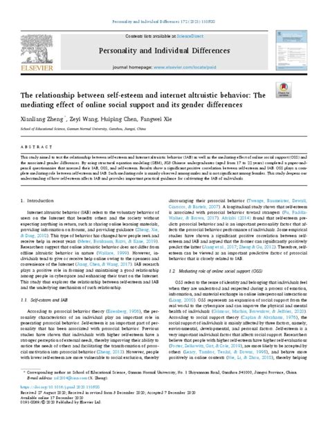 Jurnal Personality And Individual Pdf Self Esteem Structural Equation Modeling