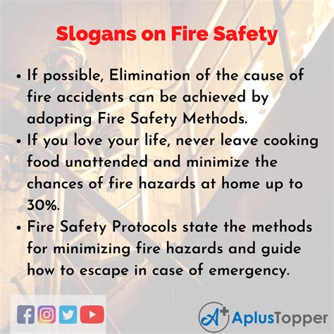 Fire Safety Slogans And Quotes Top 100 Best Safety Slogan In English
