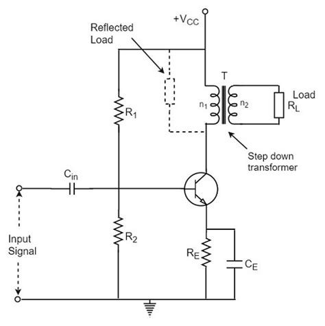 Transformer Coupled Transistor Amplifier Schematic