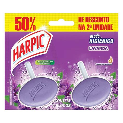 Bloco Sanitário Perfumado Harpic Lavanda Com 2 Unidades