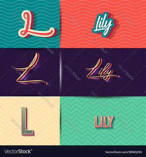 Lily Name Logo Logo With A Pink Lily And The Name Loy Stock Vector
