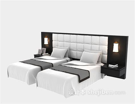 酒店单人床欣赏3d模型下载 设计本3d模型下载