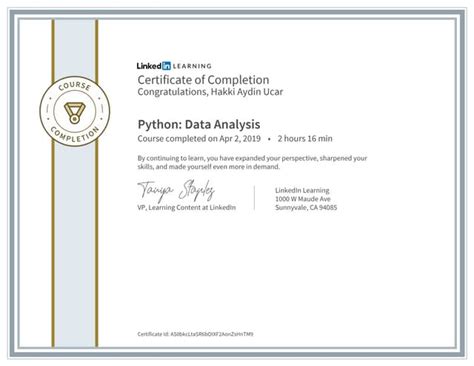 Certificate Ofcompletion Python Data Analysis Pdf