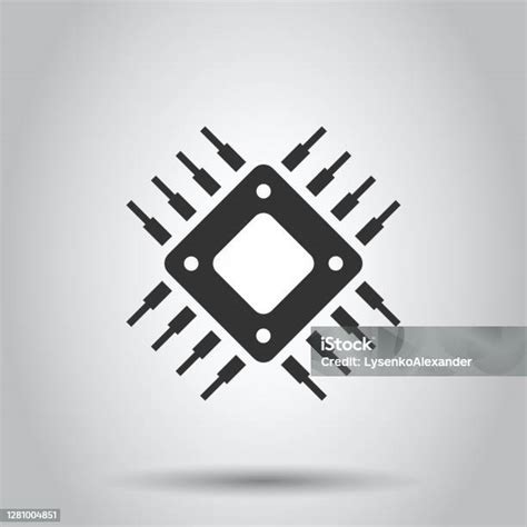 컴퓨터 Cpu 아이콘을 플랫 스타일로 제공합니다 흰색 격리 된 배경에 회로 기판 벡터 그림입니다 마더 보드 칩 비즈니스 개념 Cpu에 대한 스톡 벡터 아트 및 기타 이미지