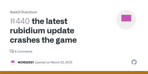 The Latest Rubidium Update Crashes The Game Issue Asek Rubidium GitHub