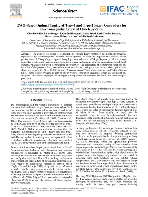 pdf gwo based optimal tuning of type 1 and type 2 fuzzy controllers for electromagnetic