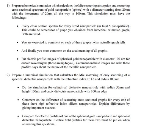 Solved Prepare A Lumerical Simulation Which Calculates The