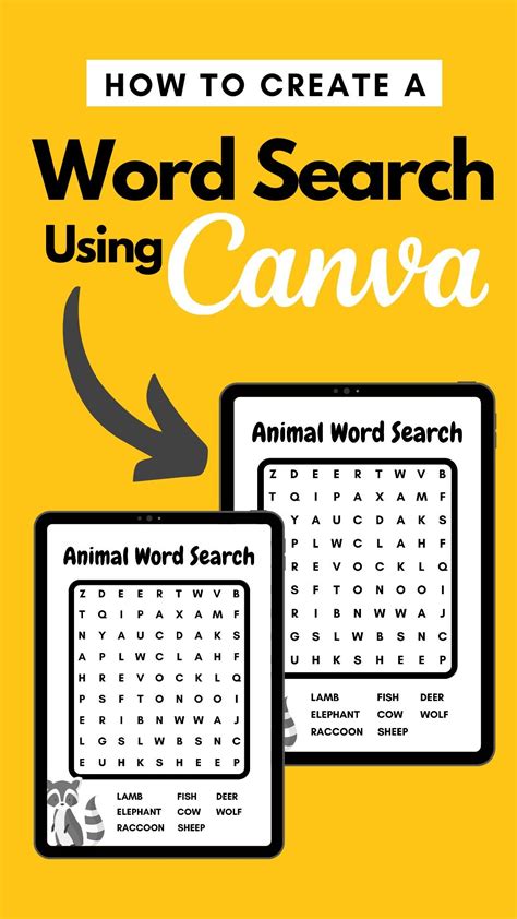 Tutorial Create A Word Search Using Canva Create Word Search Canvas