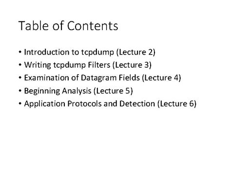 Introduction Network Traffic Analysis Using Tcpdump Intrusion Detection