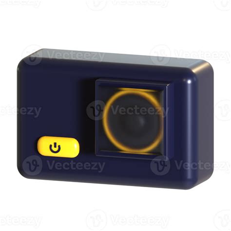 A Small Camera With A Yellow Light On It 51341324 Png