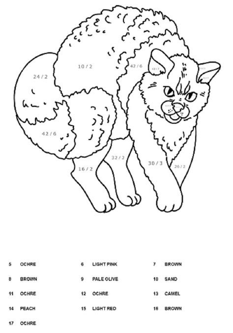 Cat Color By Number Coloringbynumbercom