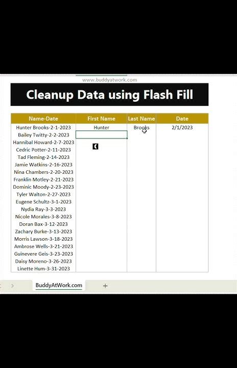 Quickly Clean Up Data Using Excels Flash Fill Excel Tips And Tricks Excel Shorts Youtube