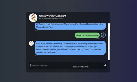 Calvin Workday Bot Devpost