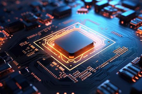 Premium Photo Close Up Of A CPU Chip With Glowing Circuits Macro Shot Of Electronic Circuit