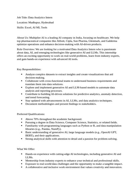 Data Analytics Intern Pdf