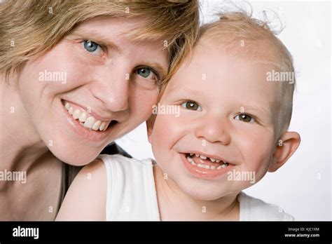 Portrait Of Mother And Son Stock Photo Alamy