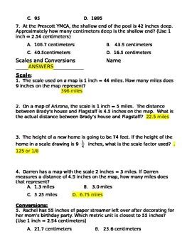 Scale And Unit Conversion Test Prep By Shawna H TpT
