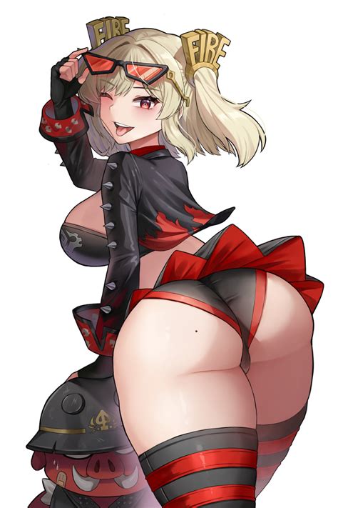 Rule 34 Absurdres Ass Ass Focus Bandaid Bandaid On Face Blonde Hair Blush Boar Boots Breasts