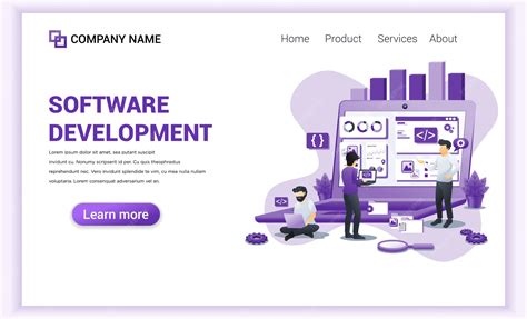 Premium Vector Software Development And Programmers Landing Page