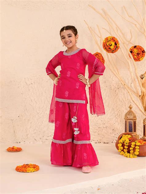Buy Joban Fashion Girls Pink Color Sharara Set Online At Low Prices