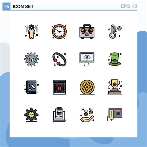 16 Creative Icons Modern Signs And Symbols Of Scince Data Bag Atoumated Thermometer Editable