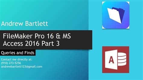 Filemaker Pro And Ms Access Query And Finds Youtube