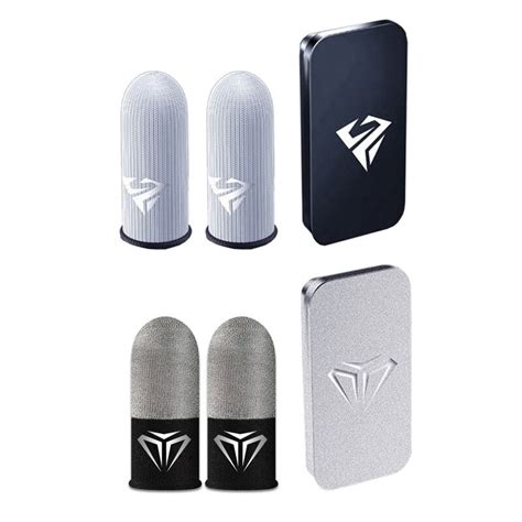 모바일 게임용 게임용 핑거 슬리브 025mm 유리 실버 섬유 Seamless Thumb Fingertip Cover Pubgcodlolros 용 땀 방지 커버