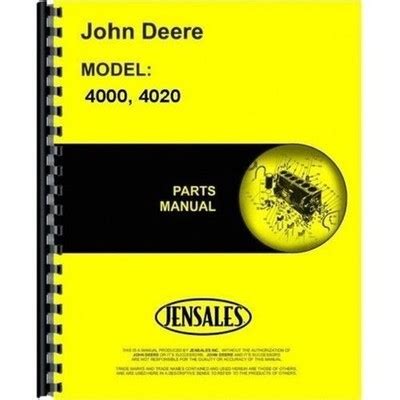 John Deere 4000 4020 Tractor Parts Manual Catalog Pc1116 Ebay