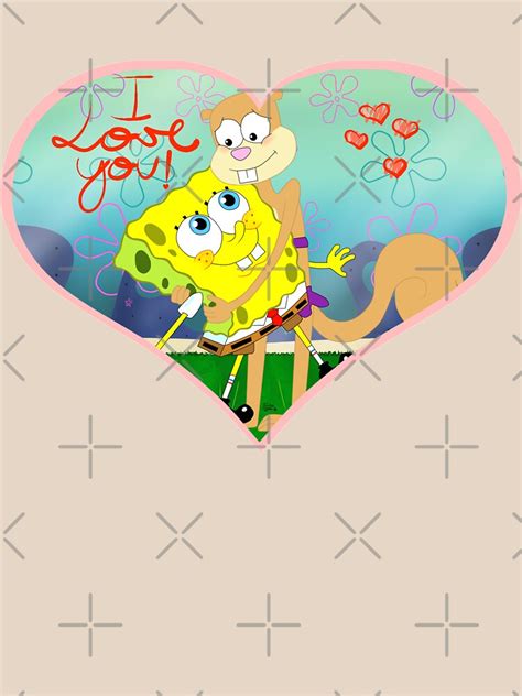 Spongebob And Sandy Heart Spandy T Shirt For Sale By Iedasb Redbubble Spandy T Shirts